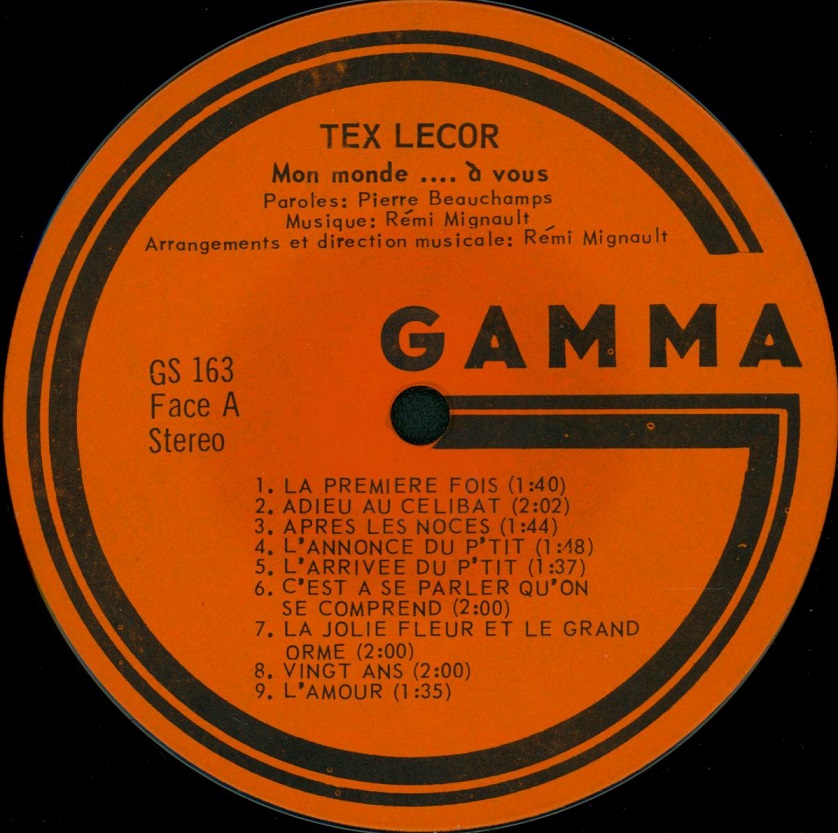 Mon monde... à vous (1972) | Tex Lecor