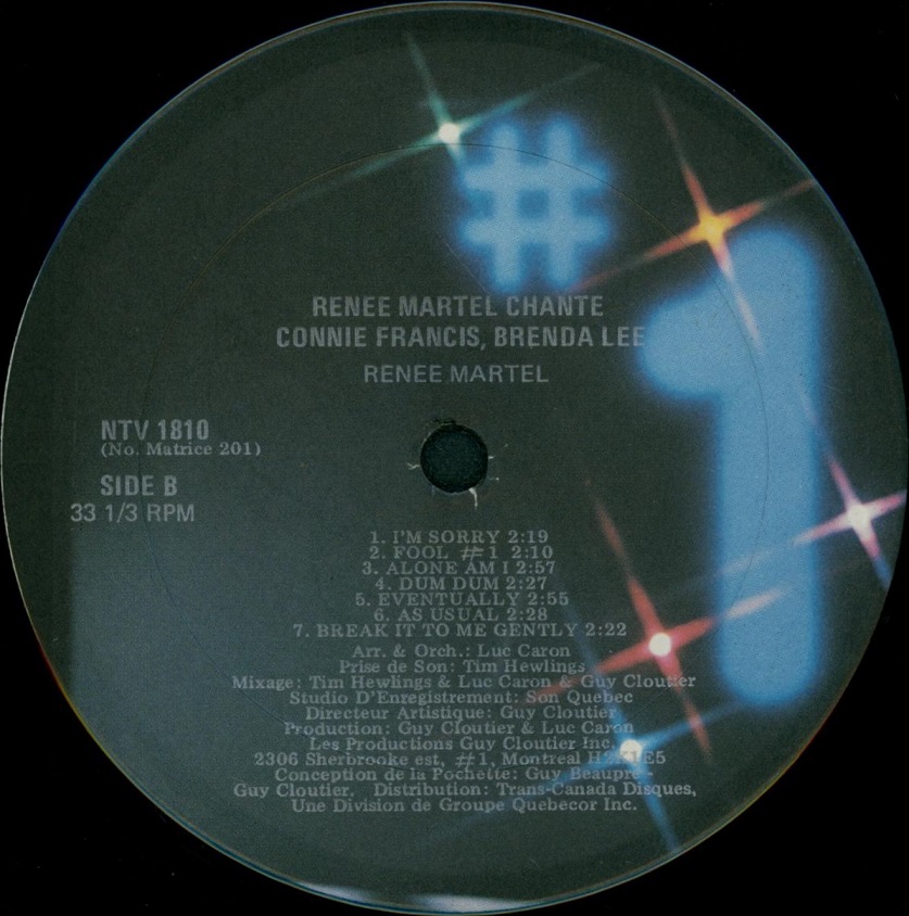 Renée Martel chante Connie Francis et Brenda Lee (1980) | Renée Martel